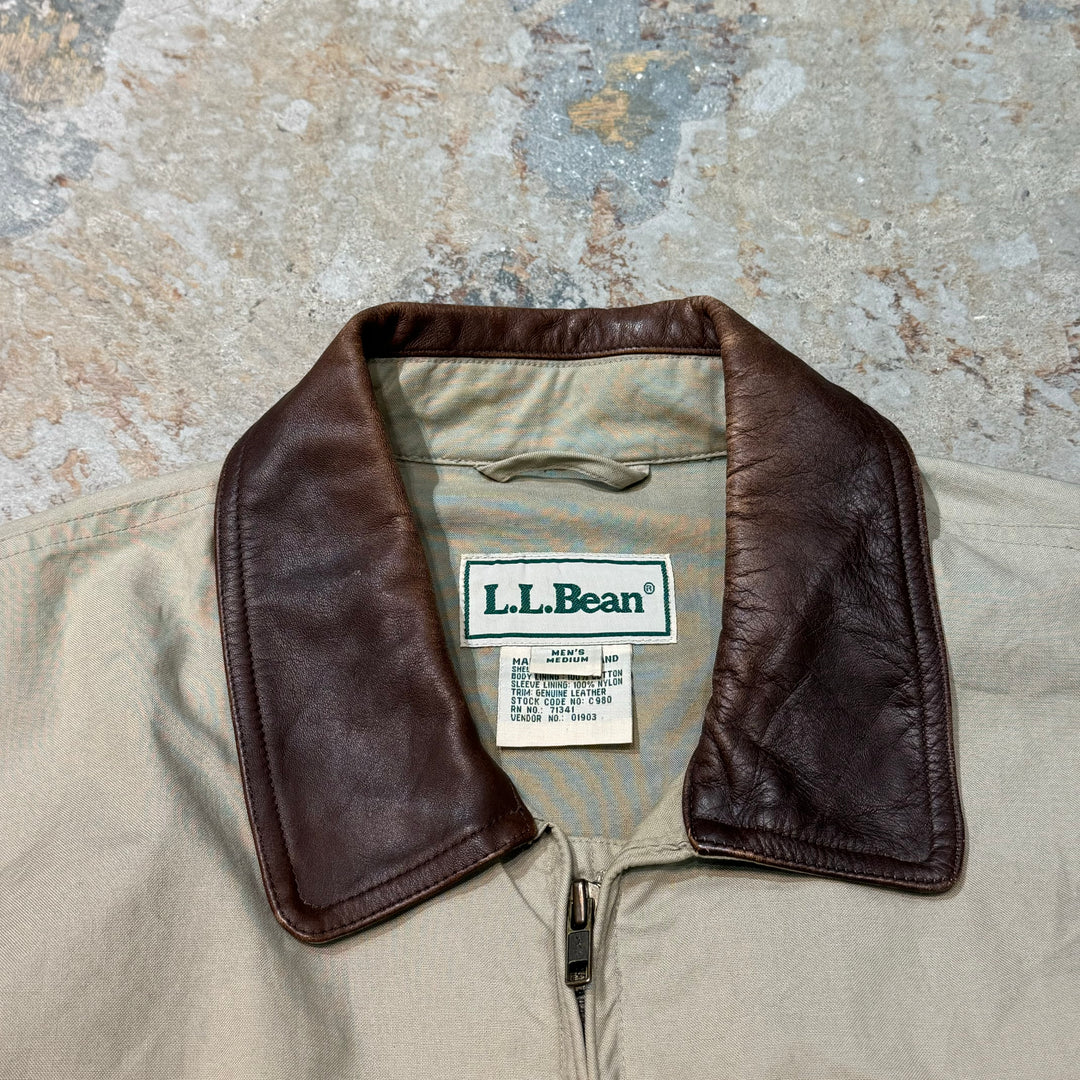 古着 90's L.L.Bean/ エルエルビーン/ 襟レザー切替 古着 90's L.L.Bean/ エルエルビーン/ 襟レザー切替